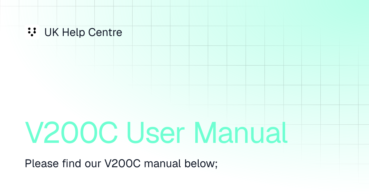 V200C User Manual | Terminal Manuals | UK Help Centre