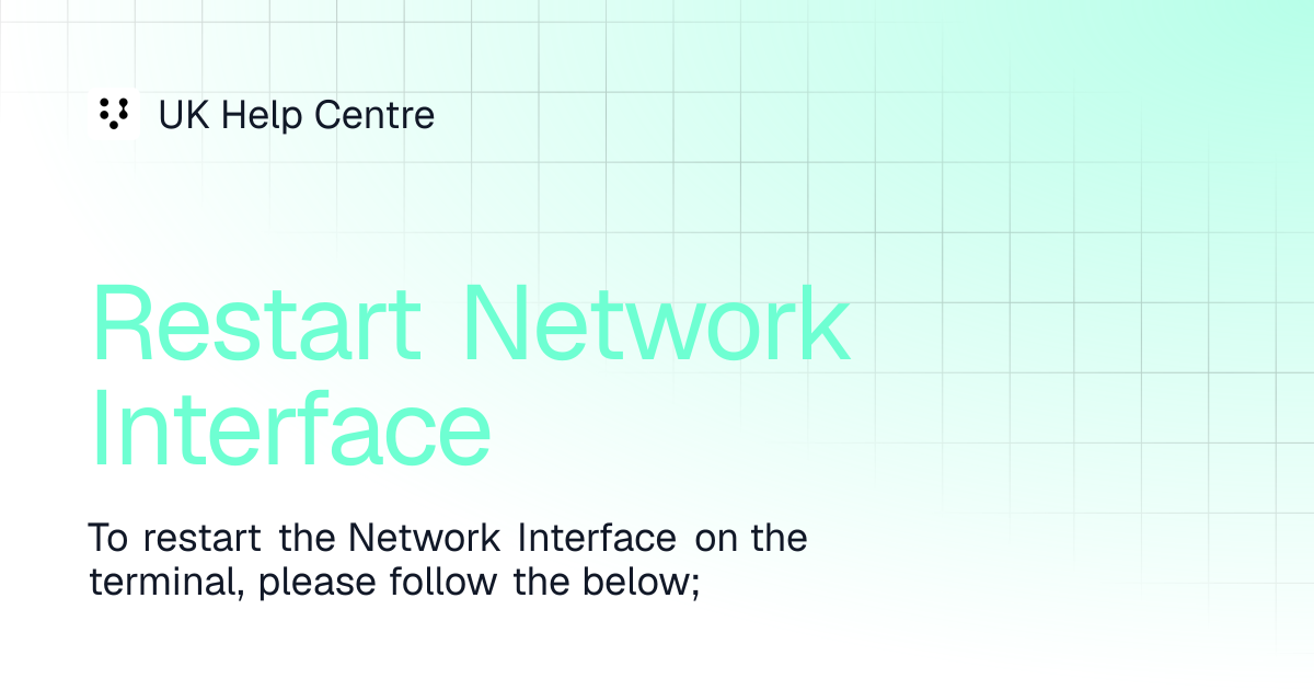 Restart Network Interface | V200C - How To's | UK Help Centre