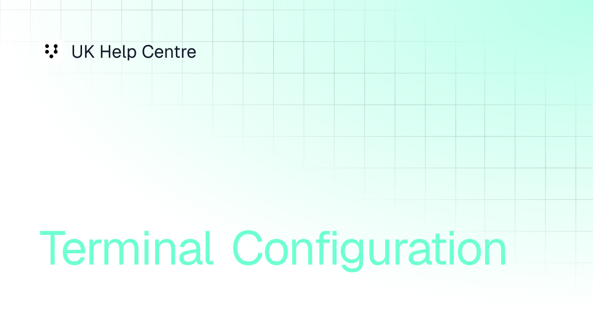 Terminal Configuration | Webcom - TMS | UK Help Centre